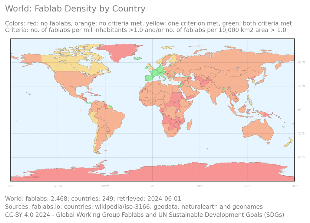 Fablab Density over the World - Organization - forum.fablabs.io